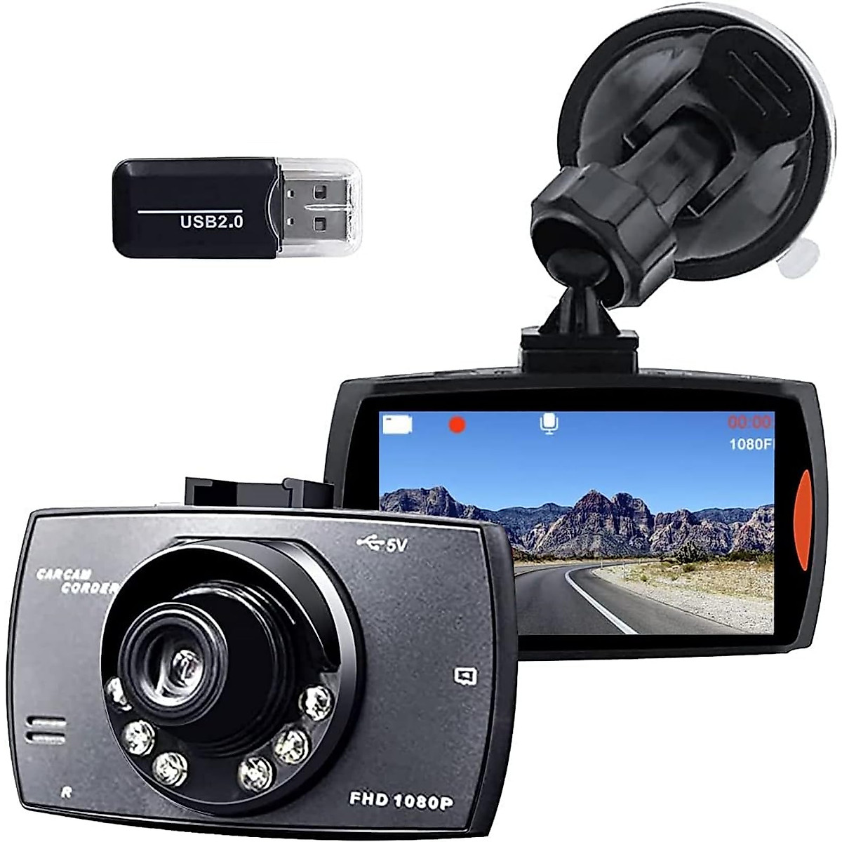 Dash Cam Front with Night Lights, 1080P Dash Camera for Cars, G-Sensor,Dashcam 170 Wide Angle 2.7" LCD Display, Dashcams for Cars, RecordingSuper Night Vision, Parking Monitor, WDR