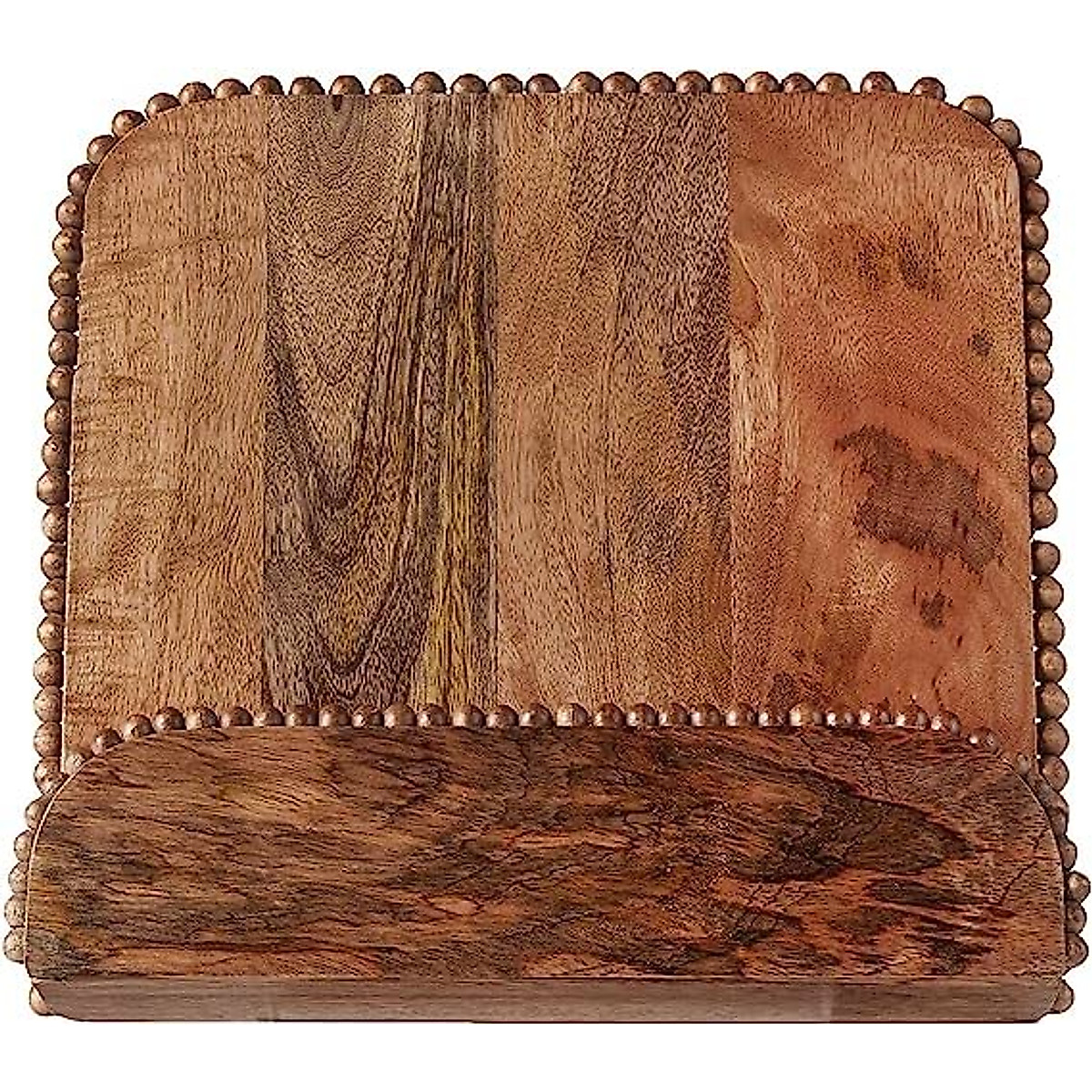 Mud Pie Beaded Cookbook Holder, 11" x 11", Natural Brown