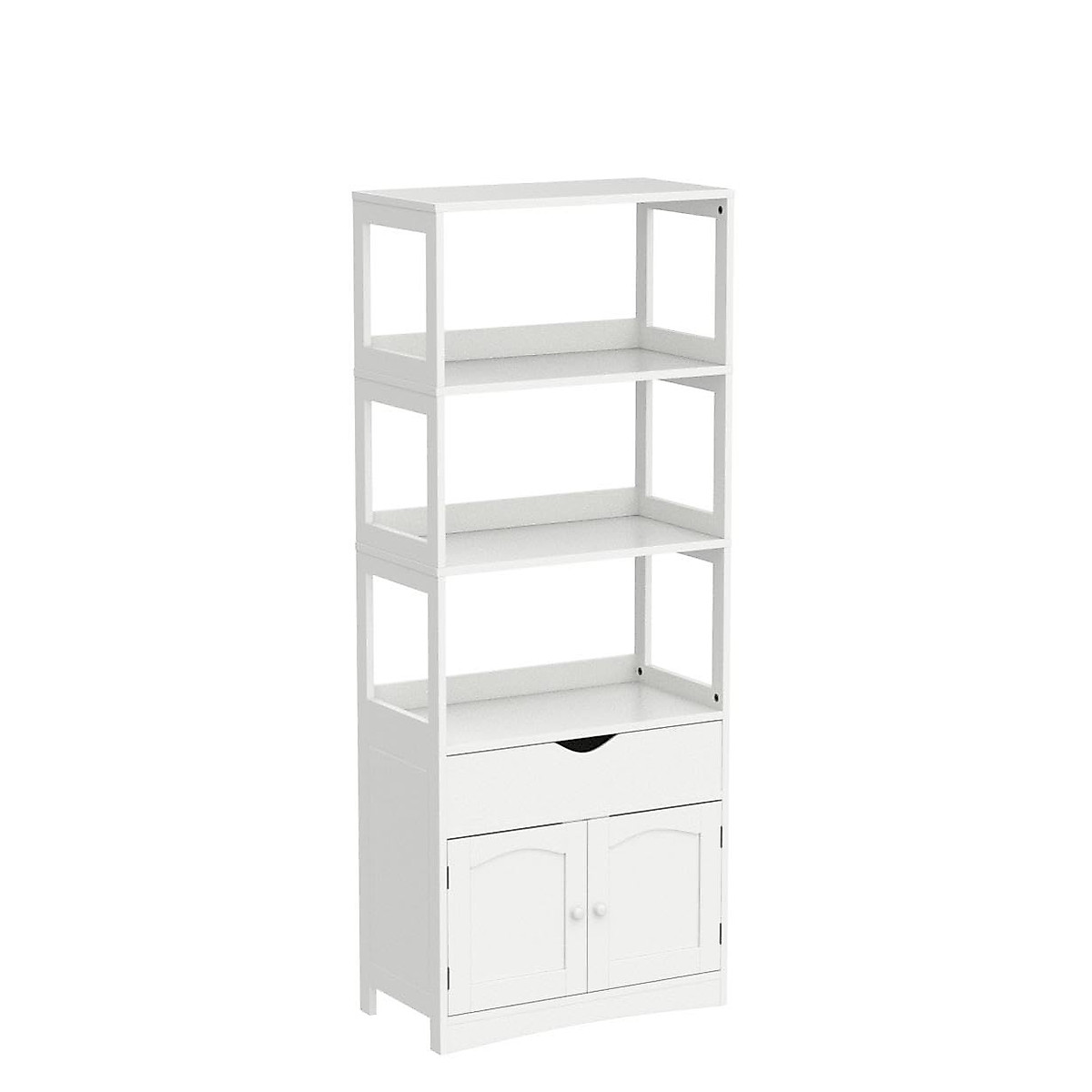 Kitchen Pantry Storage Cabinets Freestanding Tall Bathroom with Shelves and Drawer 64''H Sideboard Storage Cabinet with Microwave Space Cupboard Storage Organizer for Home Office,White