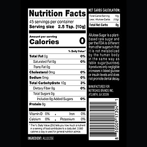 RxSugar Delicious Plant-Based Crystal Sugar, Allulose, 16 oz | Allulose sweetener | 0 Calorie, 0 Net Carbs, 0 Glycemic | Diabetes-Safe Natural Sugar | Keto Certified | Non-GMO Project Verified | Gluten-Free Certified