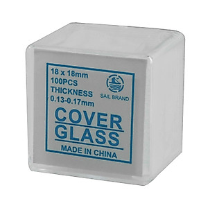 DGZZI Coverslip 100PCS 18x18mm Microscope Cover Glass for Basic Biological Science Education