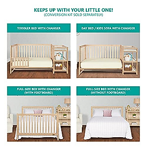 Dream On Me Milo 5-in-1 Convertible Crib and Changing Table with Free Changing Pad in Vintage White Oak, 3 Mattress Height Settings, Non-Toxic Finishes, Pinewood