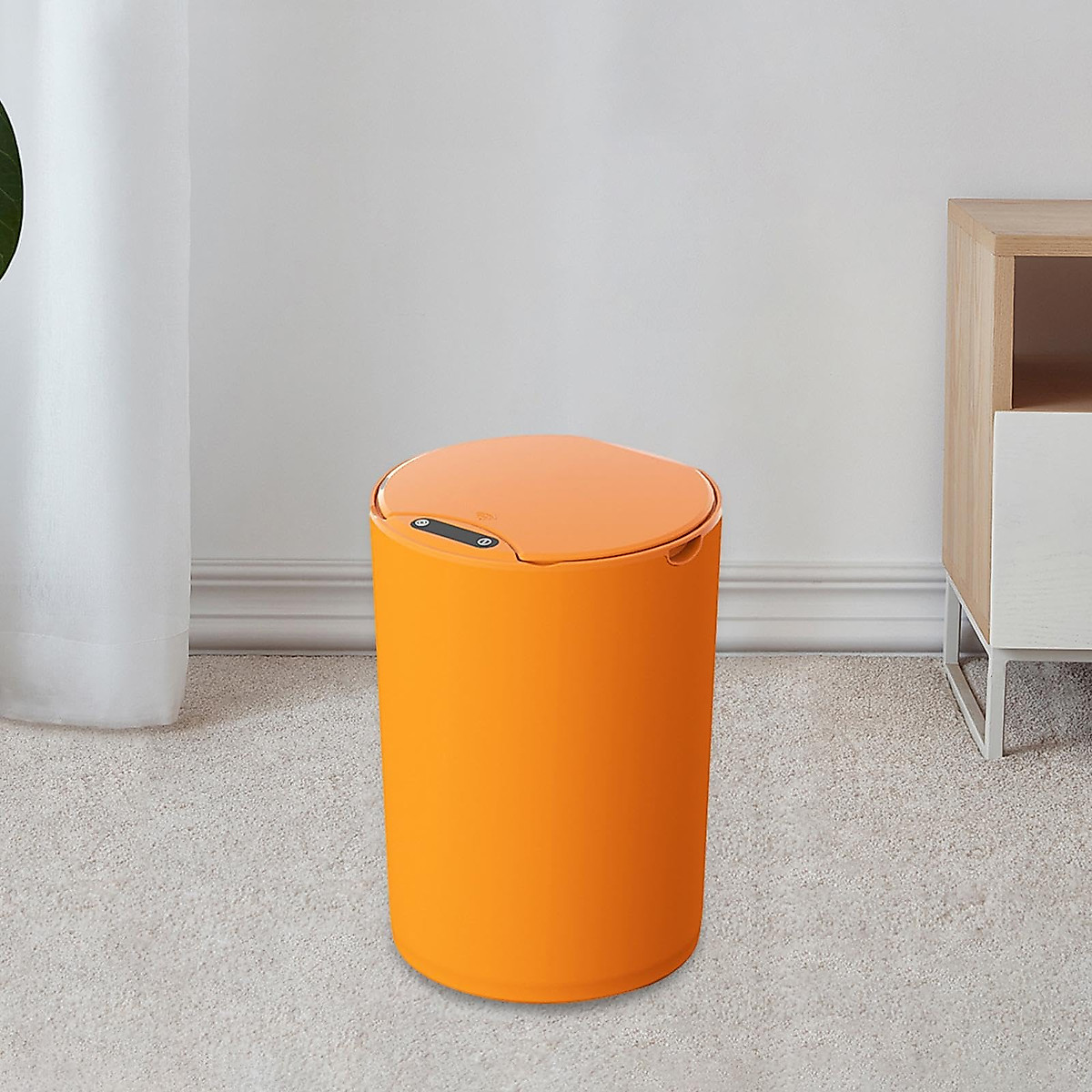 IEUDNS Automatic 14L Orange Trash Can with Lid Garbage Can, Smart Bathroom Trash Can, Touchless Trash Bin for Bedroom, Office, Living Room, Kitchen