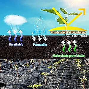 LAVEVE 3FT x 50FT Weed Barrier Landscape Fabric, 3.2oz Premium Heavy-Duty Gardening Weed Control Mat, Ground Cover for Gardening, Farming