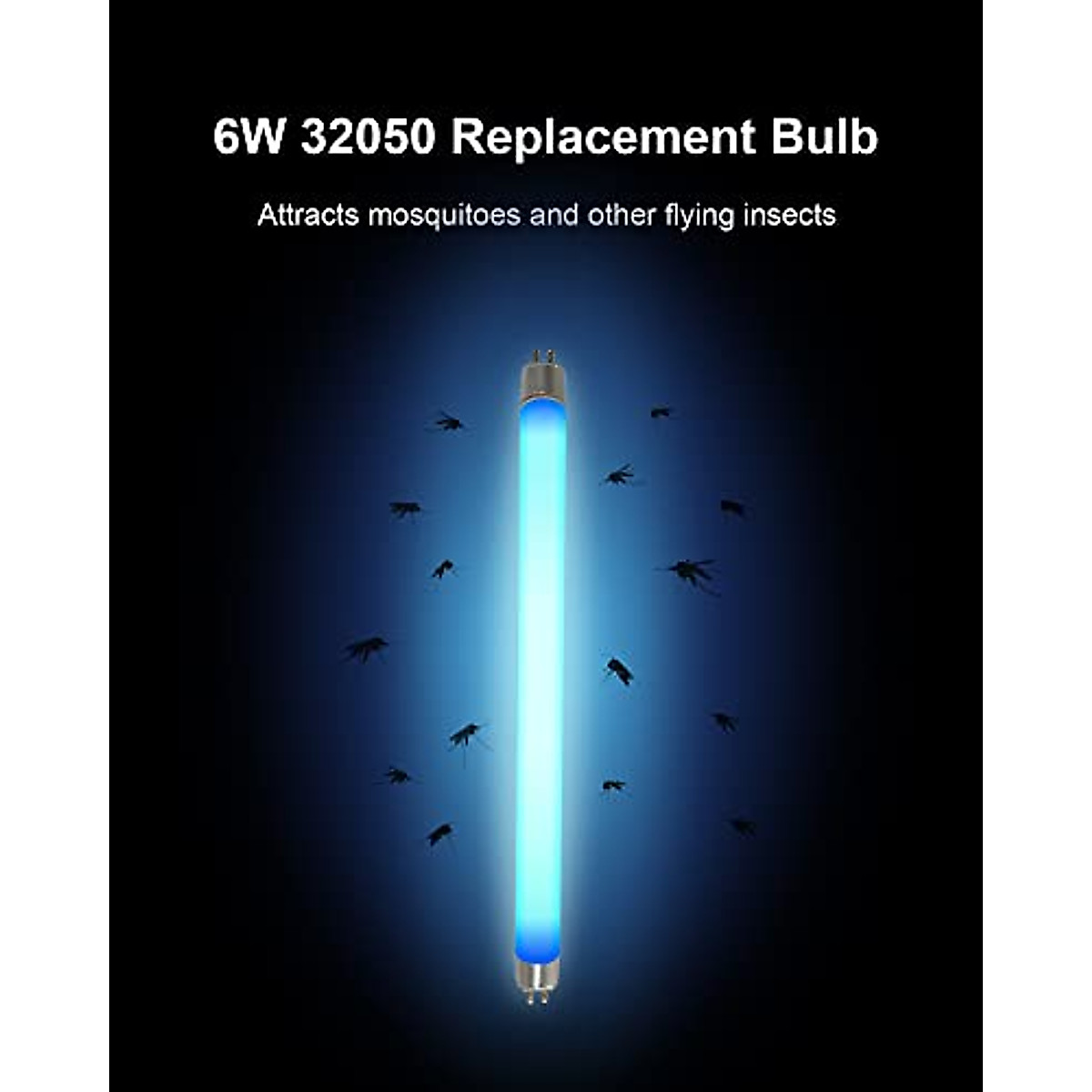 Dichroma 32050 6-Watt Replacement Bulbs for DynaTrap DT2000XL DT2000XLP DT2000XLPSR Mosquito Trap, T5 6W BL UV Light Bulb for Dynatrap 1 Acre Insect Trap (2 Pack)