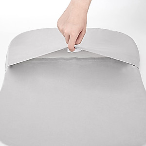 TILLYOU Cotton Fitted Bassinet Sheets for Baby Boy Girl, Fit for Halo Bassinet Swivel Sleeper, Adapt to Hourglass Bassinet Mattress Sheet, 31.5'' x 18'', 2 Pack Pale Gray