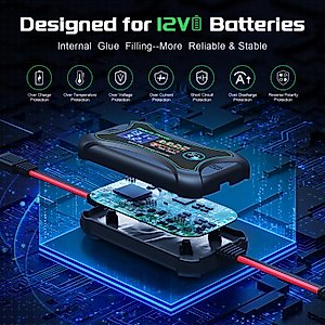 10A MPPT Wireless Solar Charge Controller with BT, Bateria Power 12 Volt Phone APP Intelligent Control Solar Regulator with LCD Display, LED Indicate Light for Gel AGM Lithium LiFePO4(Sunrock 10Pro)
