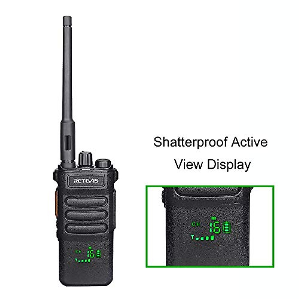 Retevis RT86 2 Way Radios Long Range,High Power 2600mAh Walkie Talkies Rechargeable,16CH Shatterproof Display Two Way Radios with Earpiece for Warehouse School(5 Pack)