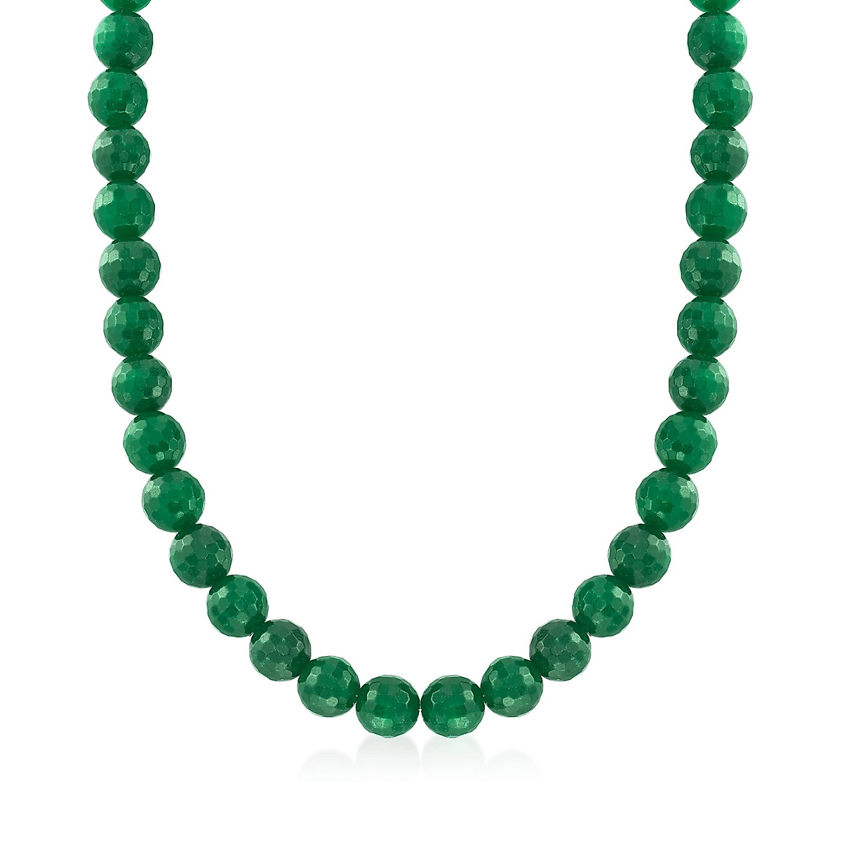 Ross-Simons 12mm Green Quartz Bead Necklace With Sterling Silver. 20 inches