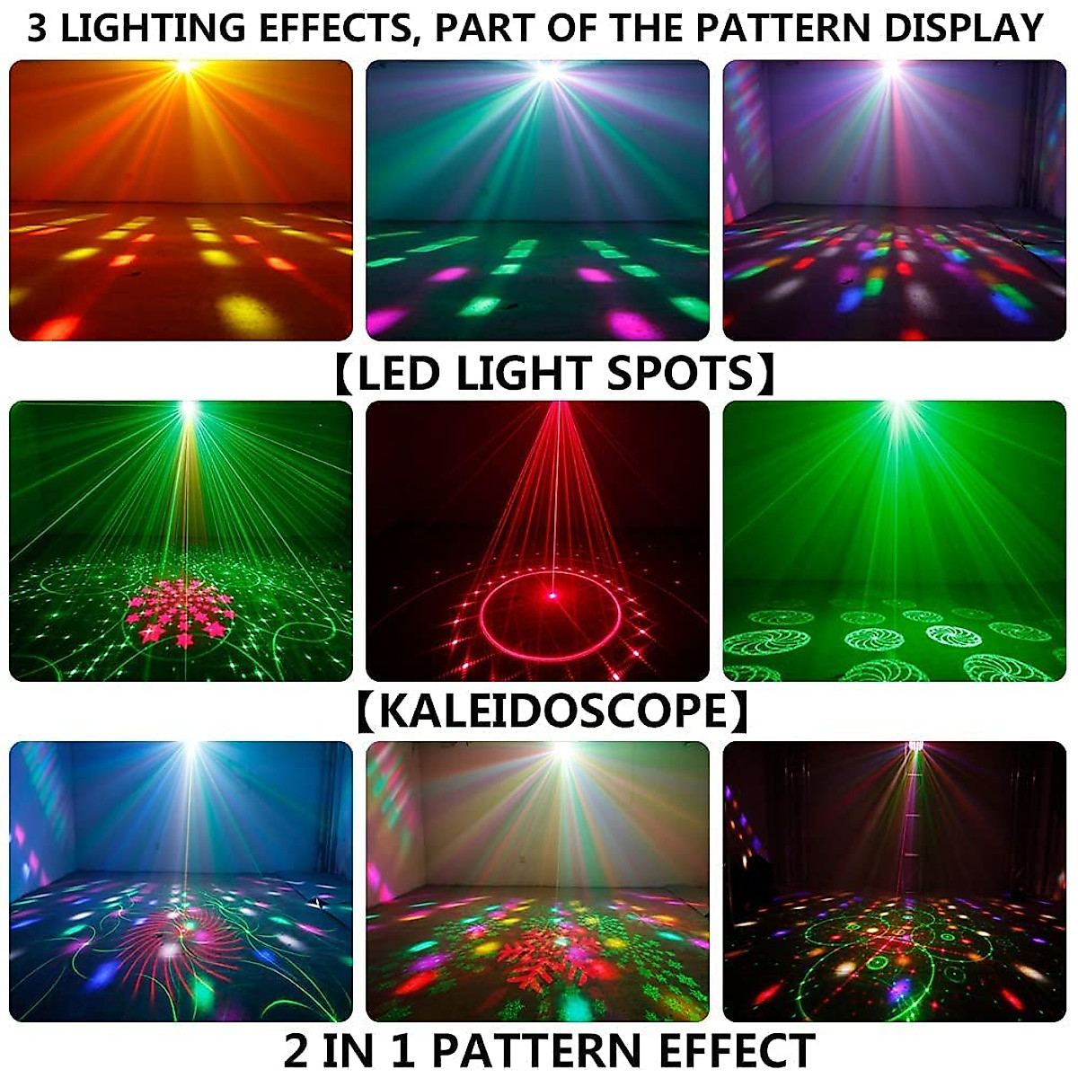 Party Lights DJ Disco Lights SUPERNAL Sound Activated LED Strobe Effect Projector Stage Lights with Remote Control for Wedding Birthday Christmas Karaoke Dance Concert