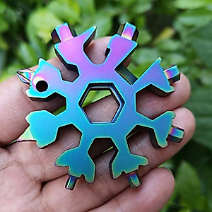 18-in-1 Snowflake Multi-Tool Screwdriver, Stainless Steel 18-1 Multitool Snow Tool (Multicolor)