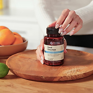 Nature's Sunshine Food Enzymes - Powerful Proprietary Blend for Digestive Health to Break Down Fats, Carbs, Protein - 60 Servings (120 Capsules) Made in The USA