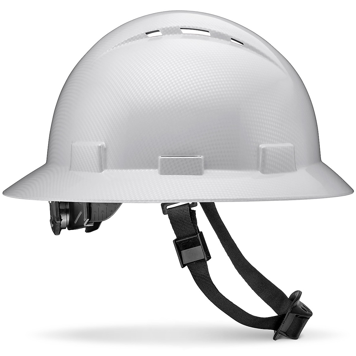 Acerpal Updated Vented Full Brim Hard Hat, Light Grey Carbon Fiber Gloss, Padded, OSHA Construction Safety Approved Hardhats, Hard Hats for Men, Cascos De Construccion Helmet.