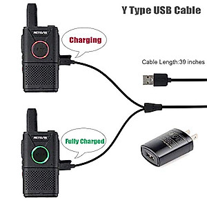 Retevis RT18 Rechargeable Walkie Talkies,Portable FRS Two-Way Radios,Dual PTT,Metal Clip,Small Mini Walkie-Talkie for Seniors Skiing Family Camping Elderly Easter Basket Stuffers for Kids(2 Pack)