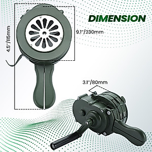MAOPINER Handheld Air Raid Siren, 110db Hand Loud Crank Operated Air Raid Siren Home Self Protection Security Alarm Siren Aluminum Alloy Crank, Hand Crank Siren