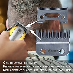 Caliber Pro 357 Magnum Clipper Blades - Cordless Clipper and Trimmer Professional Hair Cutting Blade - Spare Barber Blade for Men's Hair and Beard Grooming Clippers Kit (Replacement Blade)