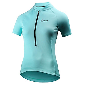 CATENA Women's Cycling Jersey Short Sleeve Shirt Running Top Moisture Wicking Workout Sports T-Shirt Blue
