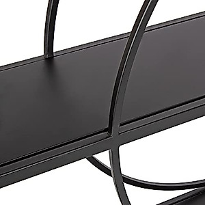 Kate and Laurel Geometric Pirzada Wall Shelf, 36" x 24", Black, Modern Wall Storage