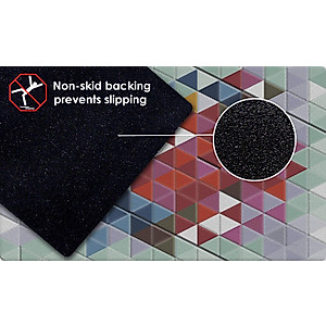 Toland Home Garden 800304 Prism Party Geometric Door Mat 18x30 Inch Triangle Outdoor Doormat for Entryway Indoor Entrance