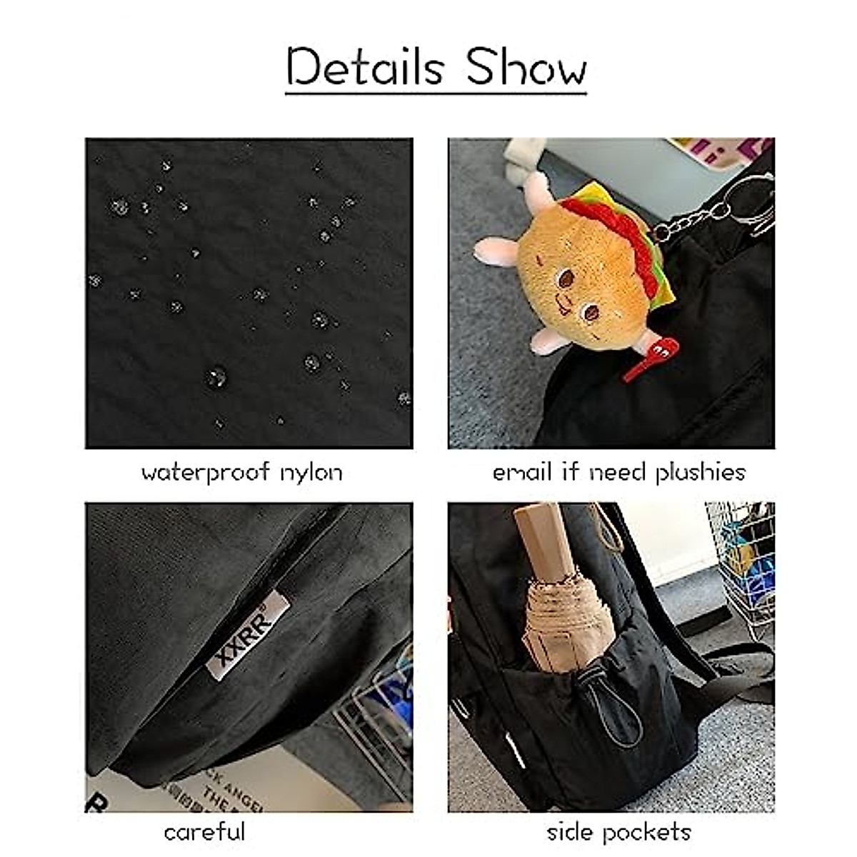 JHTPSLR Vintage Aesthetic Backpack Preppy Backpack Patches Stars Retro Stars Backpack Dark Academia Aesthetic Backpack (Black)