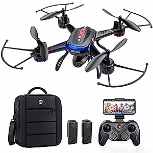 Holy Stone F181W 1080P FPV Drone with HD Camera for Adult Kid Beginner, RC Quadcopter with Carrying Case, Voice Control, Gesture Control, Wide Angle Live Video, Altitude Hold, 2 Batteries, Easy to Fly