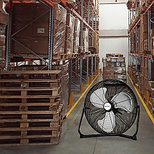 Toolsempire 20” Floor Fan High Velocity Heavy Duty Metal Quiet Fans for Industrial Garage Shop Outdoor Black