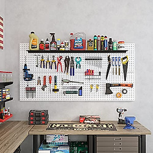 TIDIHAUSET Pegboard, Tool Storage Panel Board Rack for Storage, 16in x 32in Wall Organizer in Silver