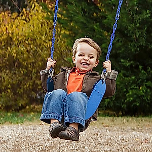 Swing for Outdoor Swing Set - Pack of 1 Swing Seat Replacement Kit with Heavy Duty Chains - Backyard Swingset Playground Accessories (Blue)