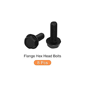 METALLIXITY Flanged Hex Head Bolts (M6x17mm) 8pcs, Left Hand Hexagon Bolt Reverse Thread Screw - for House Construction Machine Fasteners