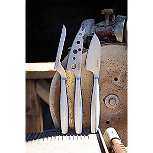 BOSKA Stainless Steel Cheese 3 Knife Set - Copenhagen For All Types of Cheese - Multi-Functional Cheese Slicer - Handheld Slicer - Silver Non-Stick - Dishwasher Safe - For Kitchen Cooking