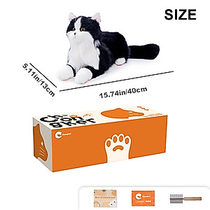 Chongker Stuffed Animals Handmade Realistic Cat Plush Toy Companion Pet for Elderly Adults Women Kids Cat Lover Surprise Gifts for Anniversary Birthday