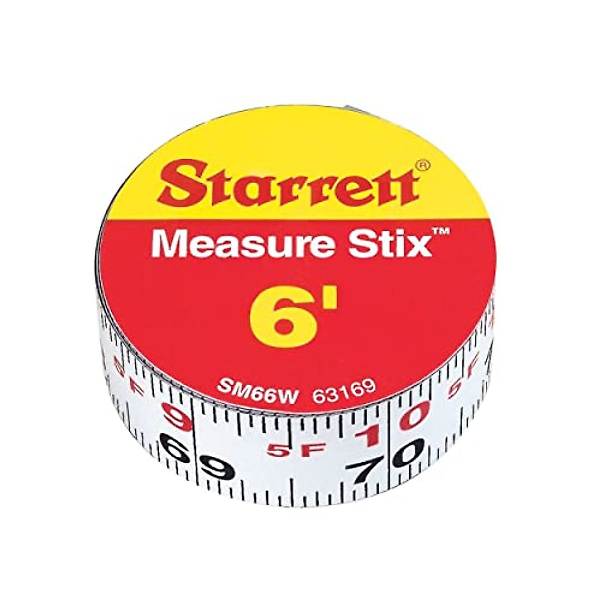 Starrett Tape Measure Stix with Adhesive Backing - Mount to Work Bench, Saw Table, Drafting Table - 3/4" x 6', English Metric, Left-Right Reading - SM66W