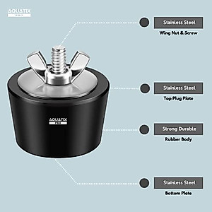 Aquatix Pro Pool Winterizing Plugs, 3 Sizes, 1nch, 1.25inch & 1.5inch, Swimming Pool Winter Expansion Plugs with SS Screw, Stainless Steel Bolts, Heavy Duty Rubber, Protect Your Equipment Today!