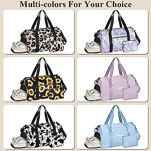 Pritent Gym Bag for Women with Shoe Compartment, Sport Gym Tote Bags Waterproof Travel Duffle Carry on Weekender Overnight Bag for Hospital Yoga Beach Maternity Mommy 20inch Pink Marble