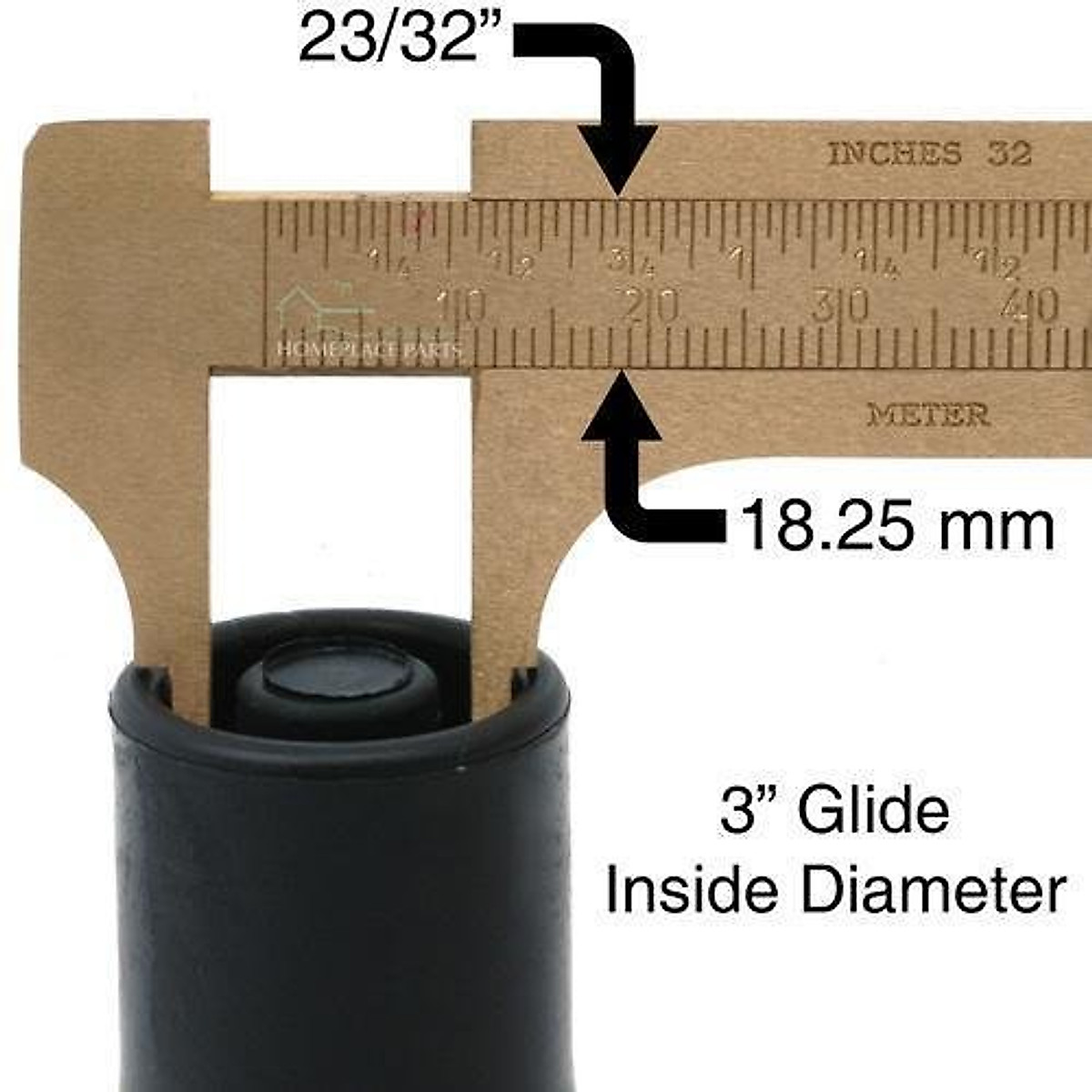 3-5/8" Tall Replacement Bed Frame Glide Feet, Cone Shaped, Set of 9