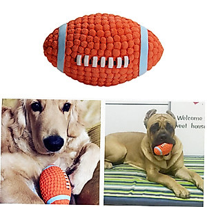 balacoo Sports Ball Dog Toys 2-Pack Squeaky Chew Balls Sound Rugby Soccer for Pet Play Chewing