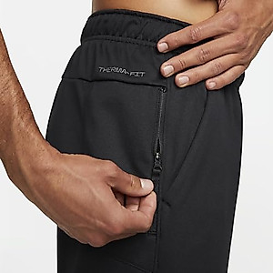 Nike Men's Therma Open Hem Fitness Pants, Black/Black/White