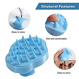URTHEONE Hair Scalp Massager Shampoo Brush,Soft Silicone Hair Brush for Wet Dry Oily Curly Straight Thick Thin Rough Long Short Natural Men Women Kids Pets Hair Care Tools(Sky Blue)