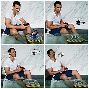 Eagle Pro Remote Control Helicopter Landing Pad - Complete Edition - Flashing LED Lights Installed - Suitable for RC Helicopters, Quadcopters, Drones, Syma Helicopters