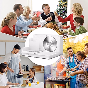 Foldable Meat Slicer, Electric Food Slicer with RSG 6.7" Stainless Steel Blade, Child Lock Protection, 0-20mm Adjustable Thickness, Food Slicer Machine for Meat Cheese Bread Fruits and Vegetables