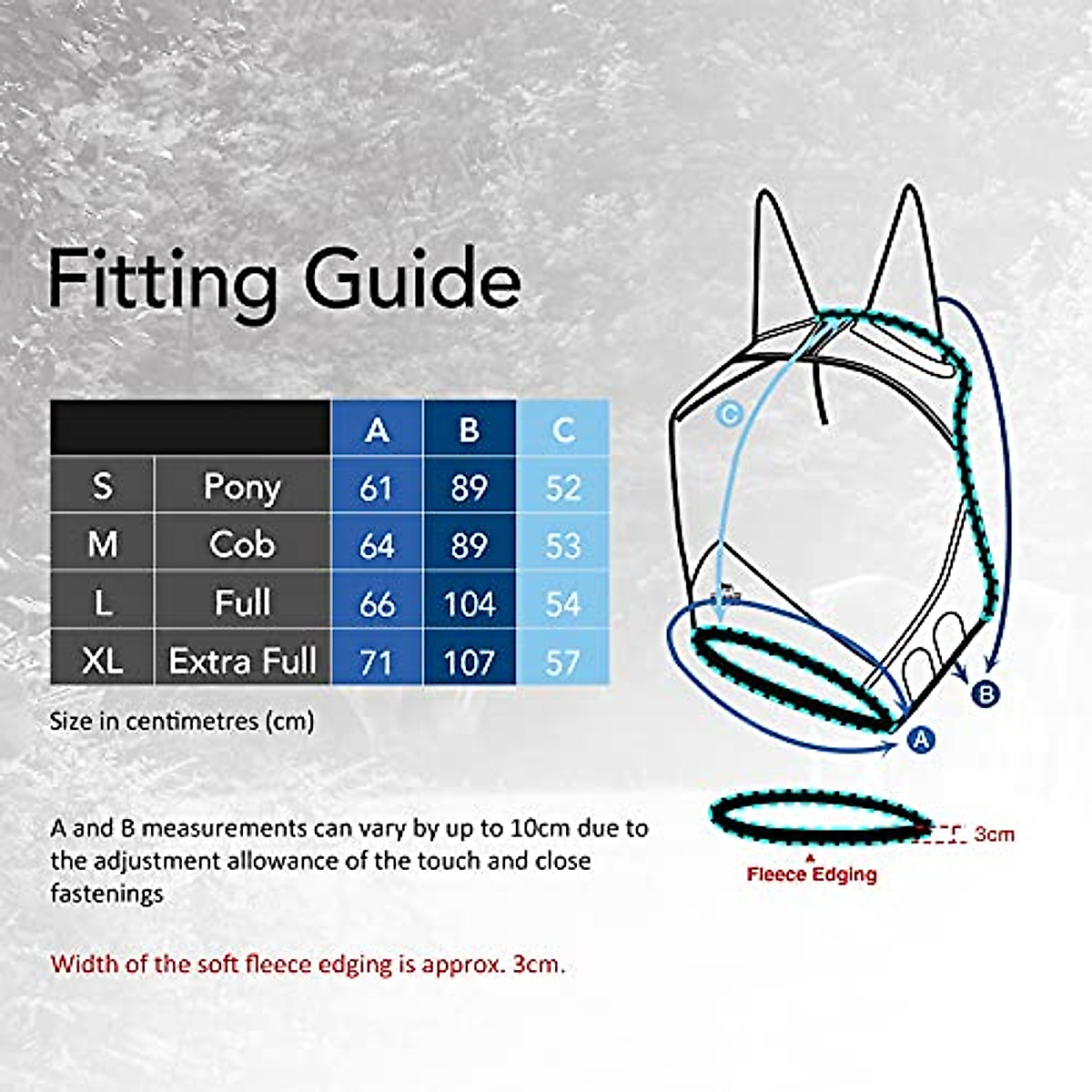 Harrison Howard Horse Fly Mask UV Protective Fine Mesh with Extra Wool Soft Touch on Skin Moonlight Silver S