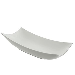 10 Strawberry Street OSLO 21" x 10.375" Rolled Coupe Platter, White