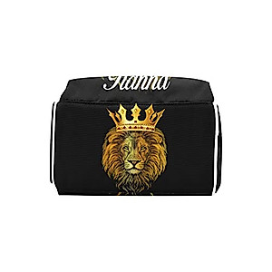 XOZOTY Golden Hat Lion King Diaper Bags with Name Waterproof Mummy Backpack Nappy Nursing Baby Bags Gifts Tote Bag for Women
