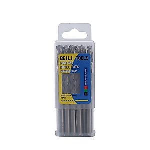 HSS M2 Metal Jobber Twist Drill Bits, Pack of 10 (1/4", 6.5mm)
