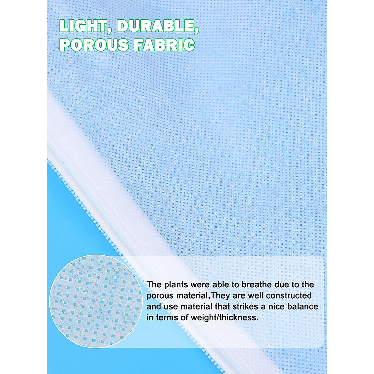 Abimars Plant Covers Freeze Protection Jacket 1.77 oz/yd², 3.2ft x 3.2ft Reusable Winter Drawstring Plant Covers with Zipper, Frost Cloth Plant Freeze Protection, 2 Pack