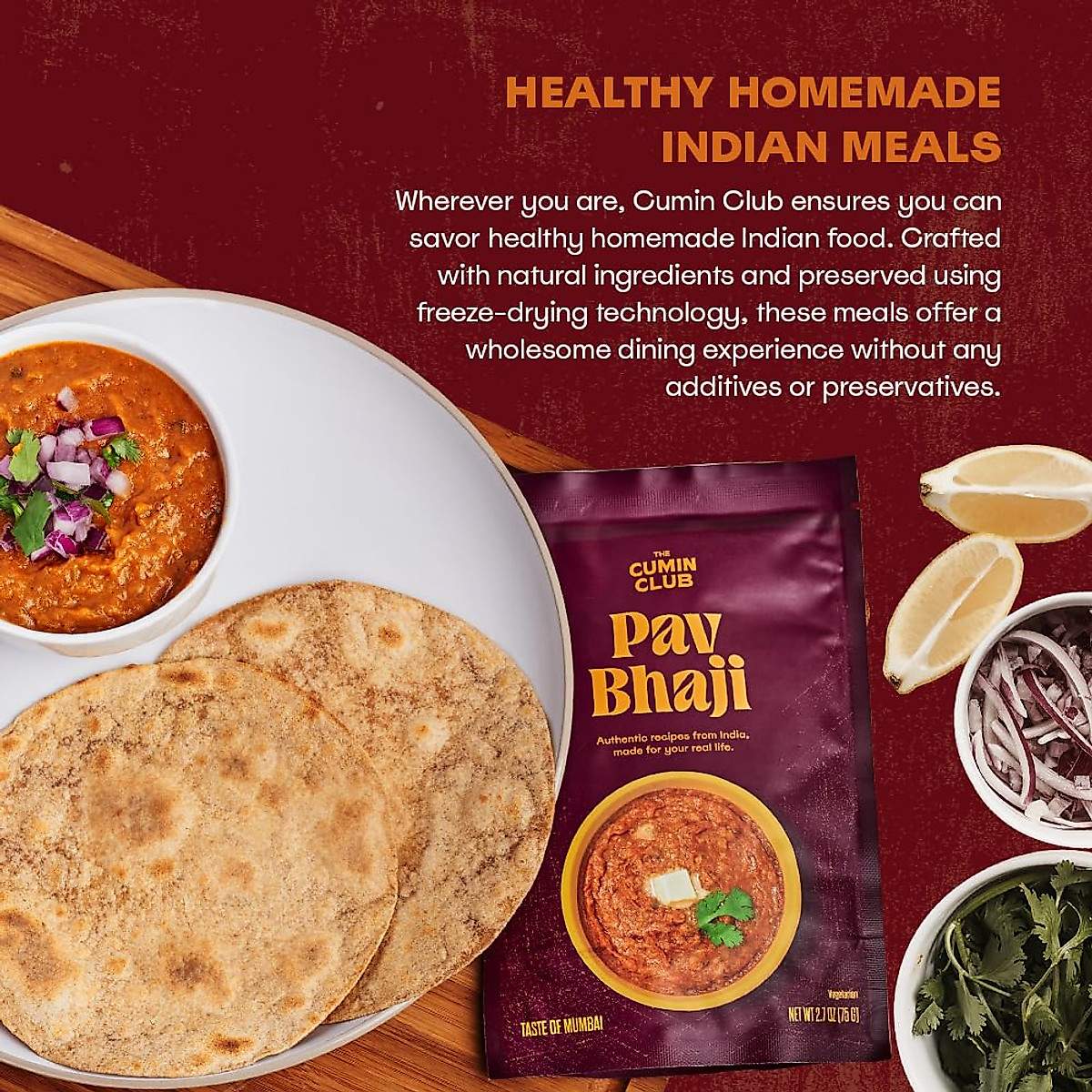 The Cumin Club Indian Ready to Eat Meals Pack of 5 |10 Servings - Paneer Tikka Masala, Sambar Idly, Pav Bhaji, Methi Matar Malai, Dal Tadka - Instant Food Just Add Hot Water, No Preservatives