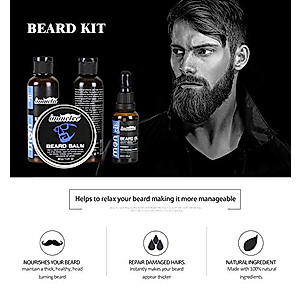 IMMETEE Beard Oil, Natural Ingredients, Shape, Style, Condition & Soften Beards and Mustaches, Moisturize Beard and Reduce Breaks, Split Ends and Bristle, Beard Oil for Men Growth. 30ml/ 1fl oz