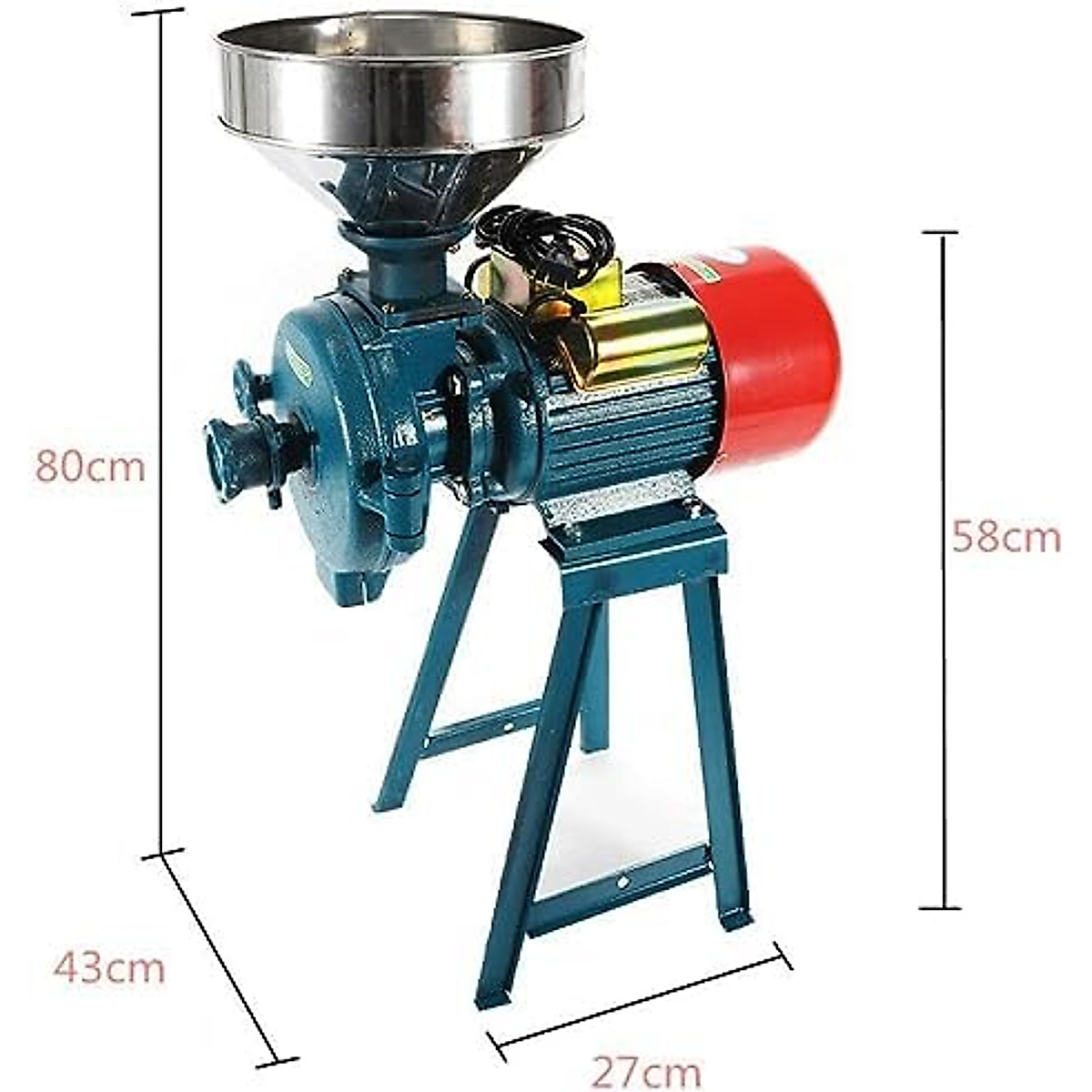 Electric Grain Grinder Mill,220V 2200W Commercial Corn Mill Grinder Machine Feed Mill Wheat Grinder,Electric Dry Cereals Grinder with Funnel