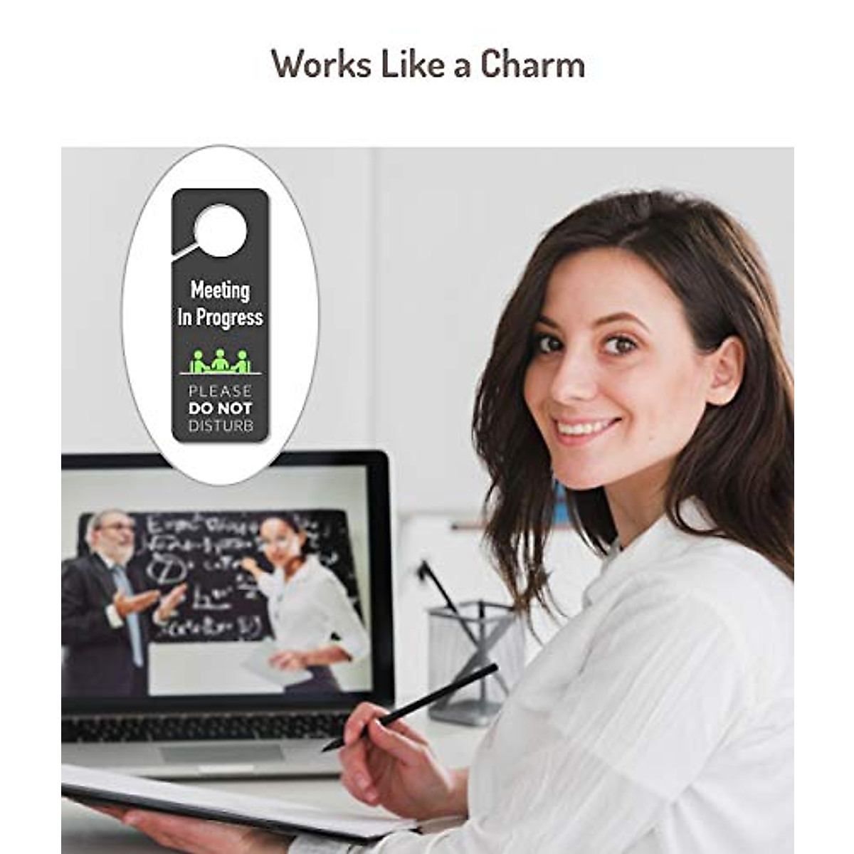 Do Not Disturb Door Hanger Sign, 2 Pack, Please Do Not Disturb Sign, Meeting In Progress