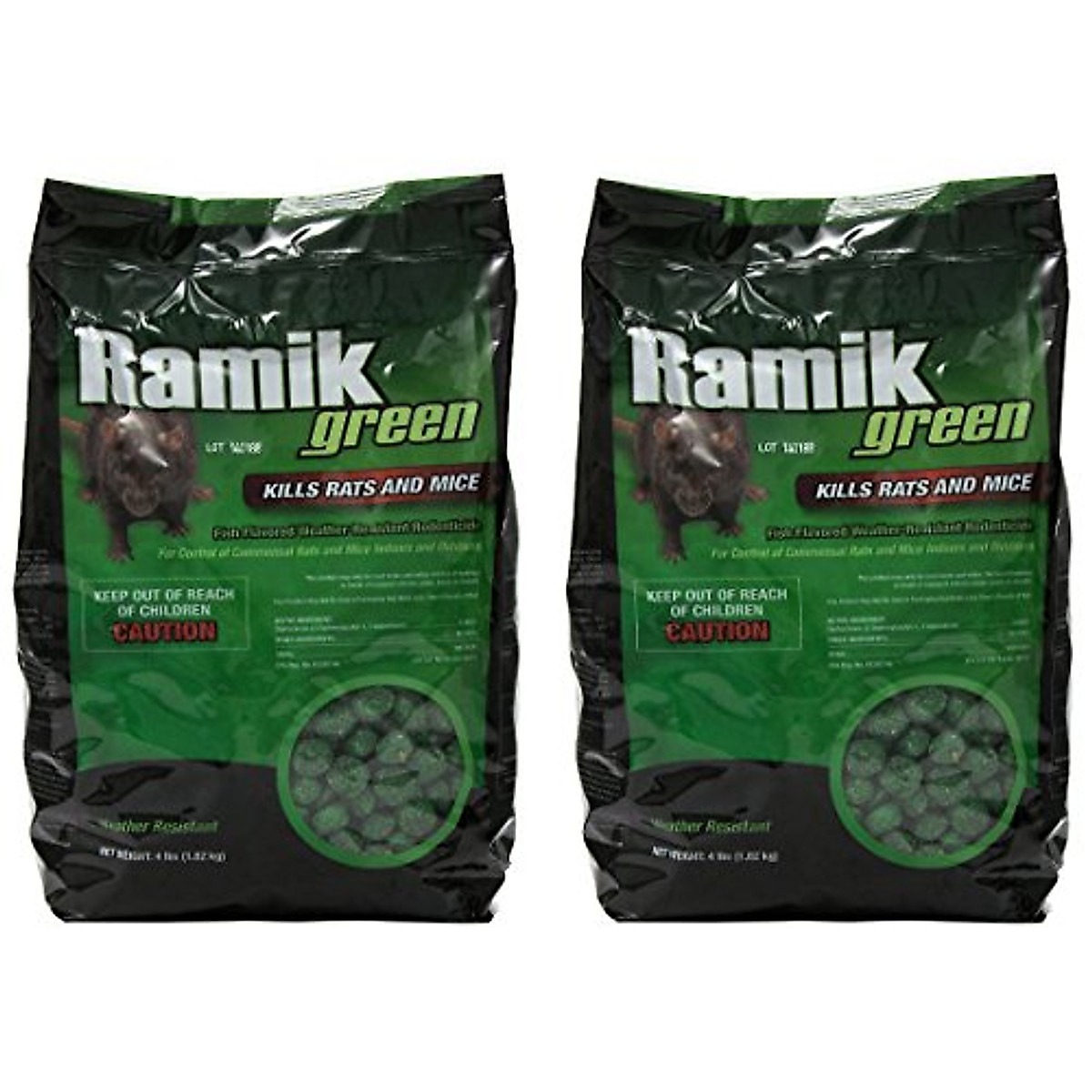 (2 Pack) Neogen Rodenticide Ramik Mouse and Rat Nuggets Pouch (4 Pounds Per Pack)